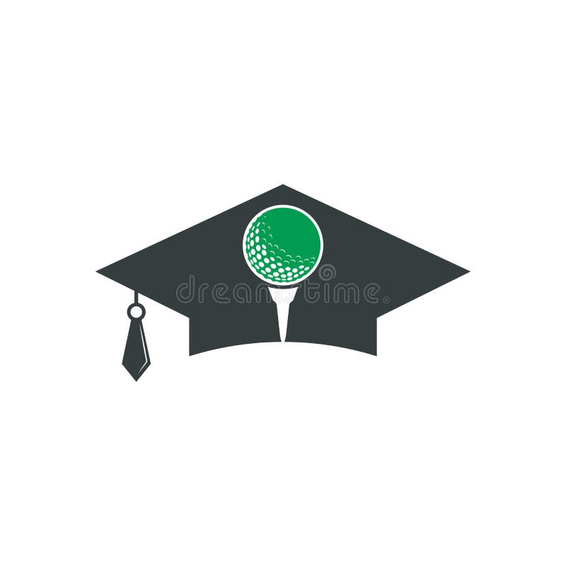 Graduation Hat and Golf Ball Logo Design. Stock Vector - Illustration ...