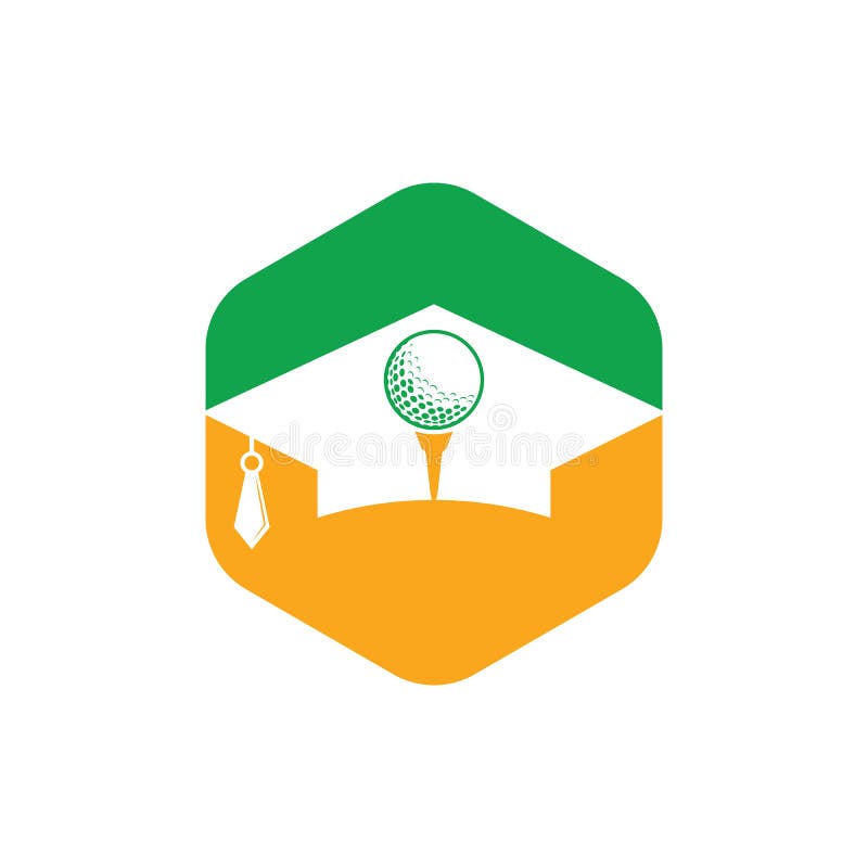 Graduation Hat and Golf Ball Logo Design. Stock Vector - Illustration ...