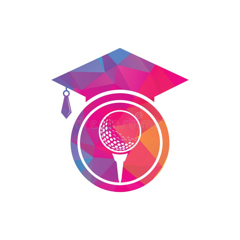 Graduation Hat and Golf Ball Logo Design. Stock Vector - Illustration ...
