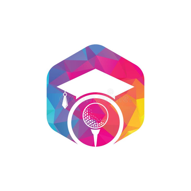 Graduation Hat and Golf Ball Logo Design. Stock Vector - Illustration ...
