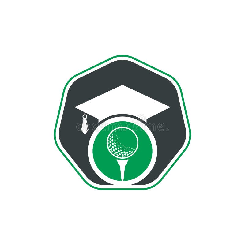 Graduation Hat and Golf Ball Logo Design. Stock Vector - Illustration ...