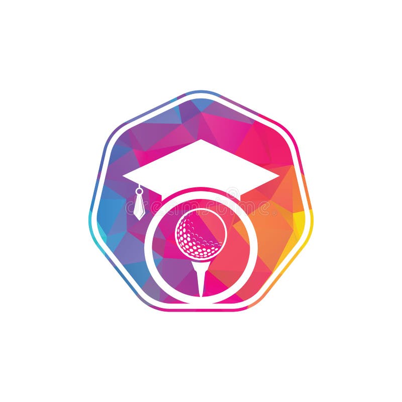 Graduation Hat and Golf Ball Logo Design. Stock Vector - Illustration ...