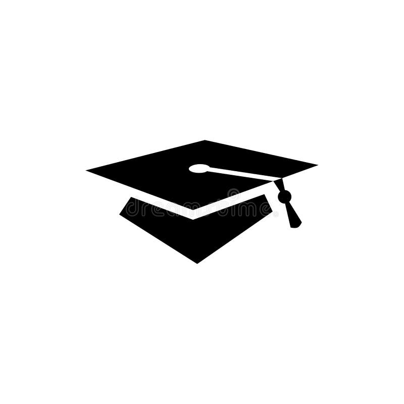 Graduation Hat Icon in Flat Style Vector for App, UI, Websites. Black ...