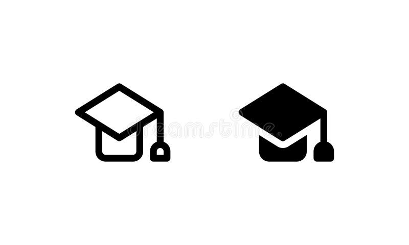 Graduation Hat Icon Representing Education or Knowledge Stock Vector ...