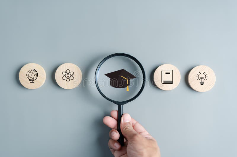 Graduation Hat Inside with Lightbulb Icon, Education Course Degree ...