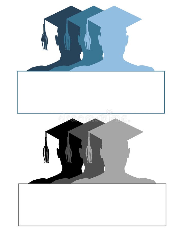Graduation Hat Logos or Labels Stock Illustration - Illustration of ...