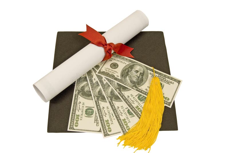 Graduation Hat with Money on Top Stock Image - Image of achievement ...