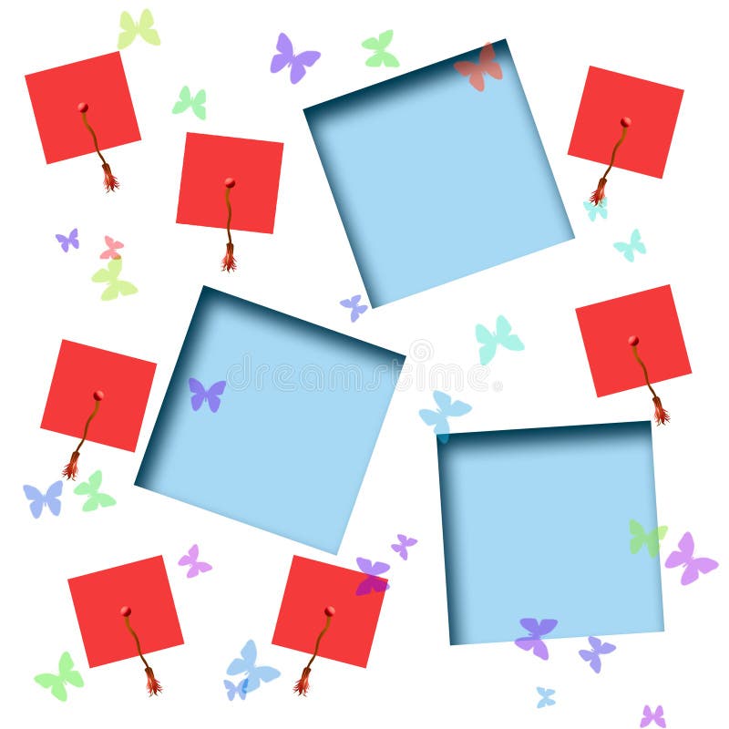 Graduation hat scrapbook stock illustration. Illustration of class ...