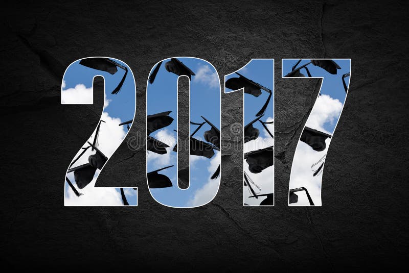 Red Graduation Cap for 2017 Stock Illustration - Illustration of year ...