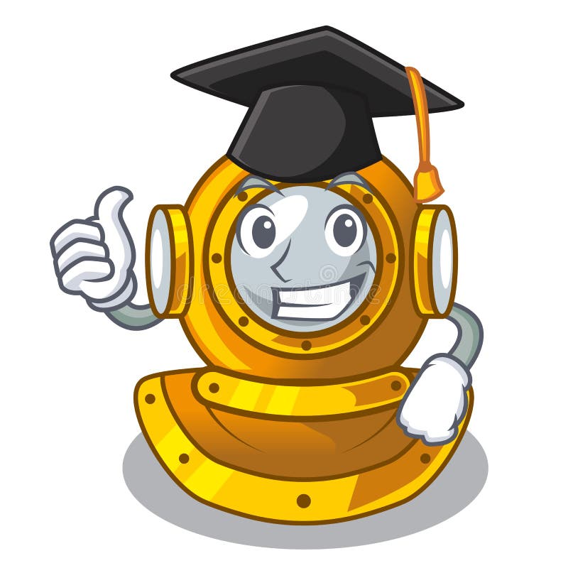 Graduation Helmet Diving Isolated in the Cartoon Stock Vector ...