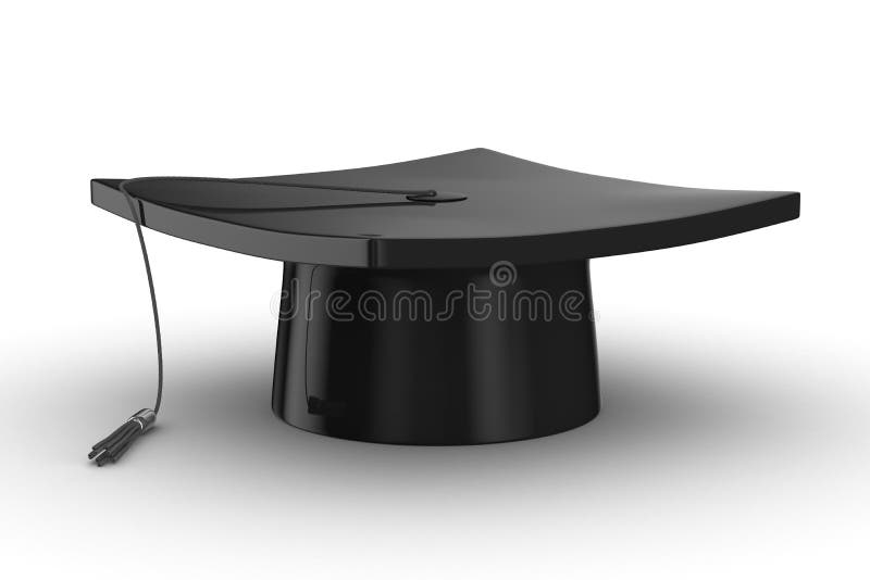 Graduation Cap Isolated on White. Vector Illustration Stock Vector ...