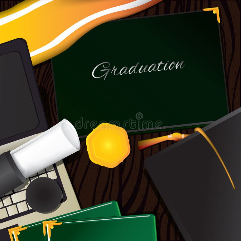 Graduation Items. Vector Illustration Decorative Design Stock Vector ...