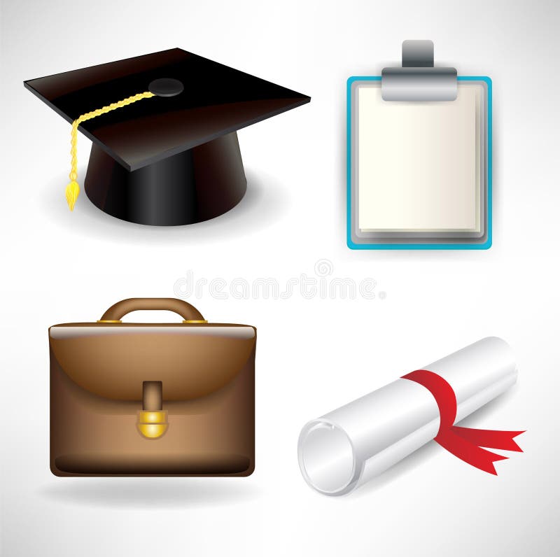 Graduation and job icons stock vector. Illustration of diploma - 22310275