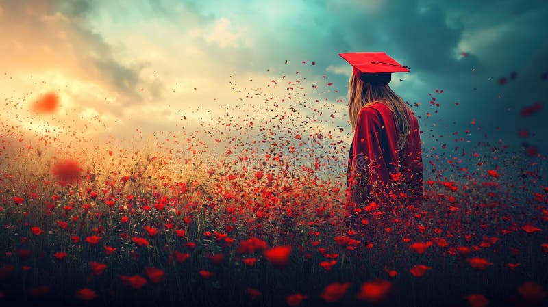 Graduation Joy, Celebration of Success, Confetti Explosion, Cap and ...