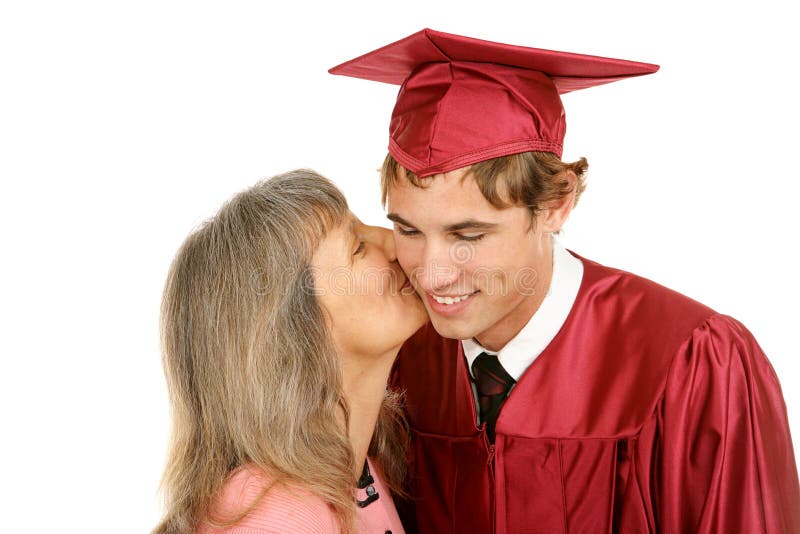 Graduation Kiss from Mom stock photo. Image of happy, person - 4571528