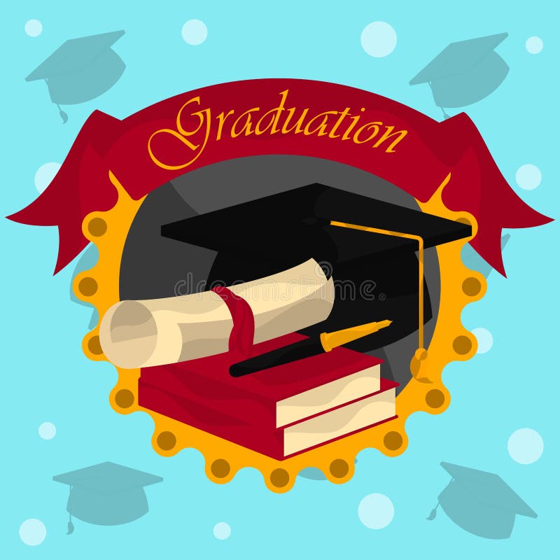 Graduation Objects Illustration Stock Vector - Illustration of alphabet ...