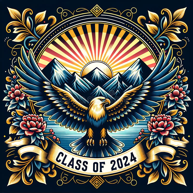 Graduation Label Design. Class of 2024 Stock Illustration ...