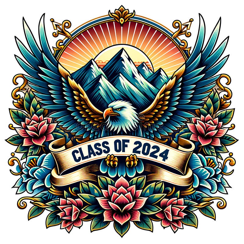 Graduation Label Design. Class of 2024 Stock Illustration ...