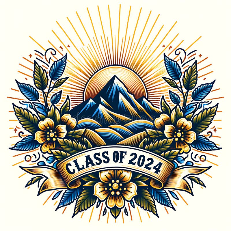 Graduation Label Design. Class of 2024 Stock Illustration ...