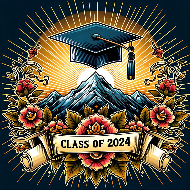 Graduation Label Design. Class of 2024 Stock Illustration ...