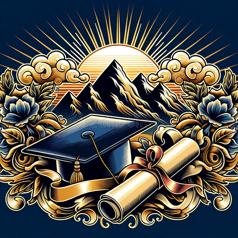 Graduation Label Design. Class of 2024 Stock Illustration ...