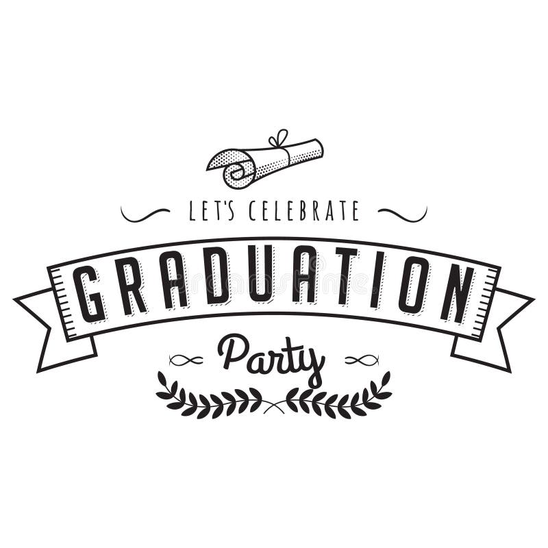 A Graduation Label Illustration. Stock Illustration - Illustration of ...