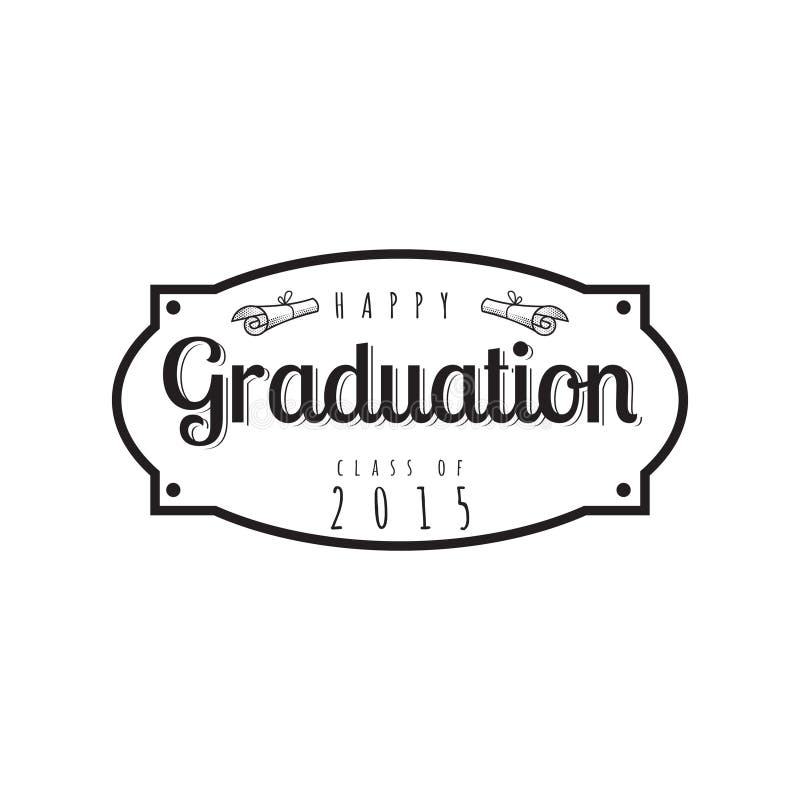 A Graduation Label Illustration. Stock Illustration - Illustration of ...