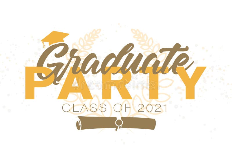 Graduation Label. Lettering Class of 2021 for Greeting, Invitation Card ...