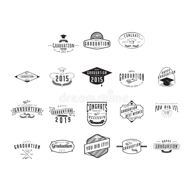 A Graduation Labels Collection Illustration. Stock Illustration ...