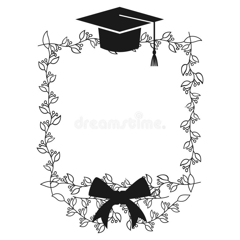 Graduation Laurel Wreath Frame Stock Vector - Illustration of ...