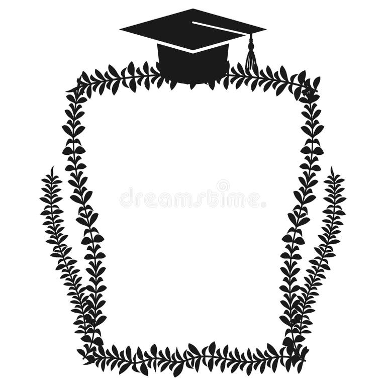 Graduation Laurel Wreath Frame Stock Vector - Illustration of student ...