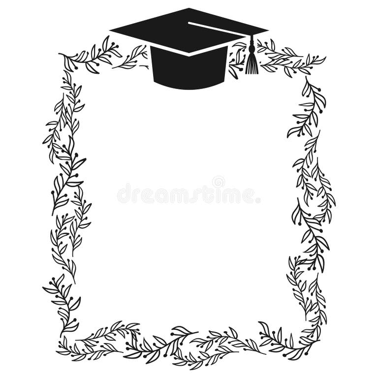 Graduation Laurel Wreath Frame Stock Vector - Illustration of school ...