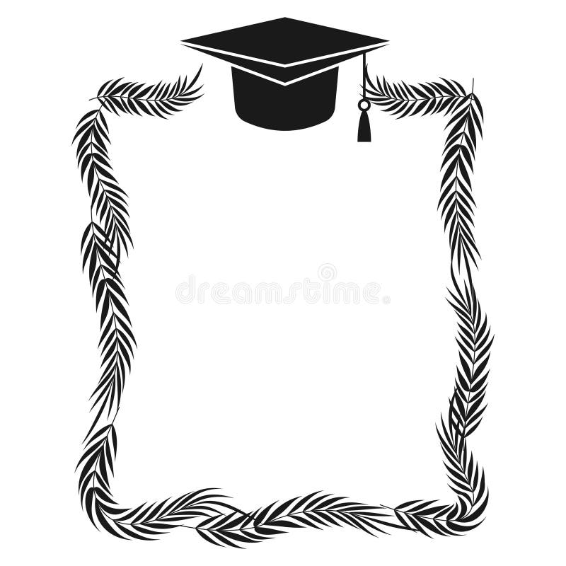 Graduation Laurel Wreath Frame Stock Vector - Illustration of student ...