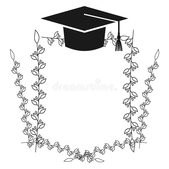 Graduation Laurel Wreath Frame Stock Vector - Illustration of border ...