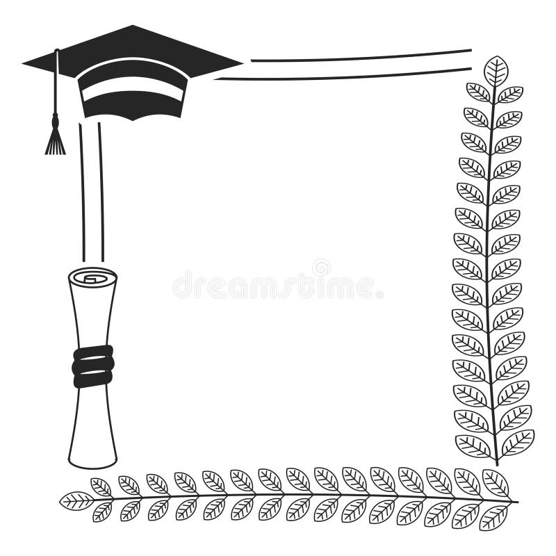Graduation Laurel Wreath Frame Stock Illustration - Illustration of ...