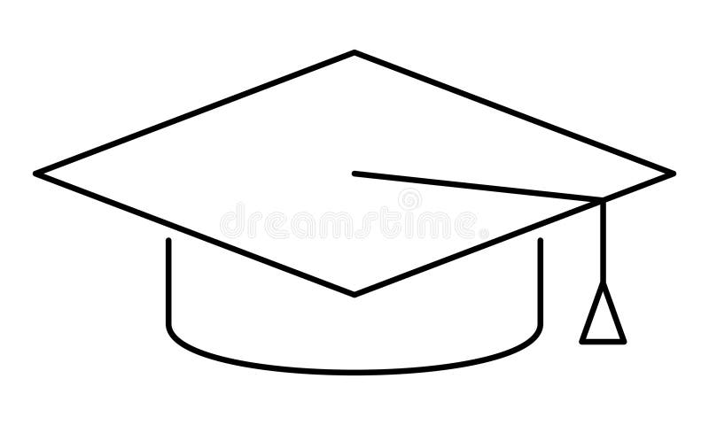 Graduation Hat Cap Line Icon Vector Illustration Stock Vector ...