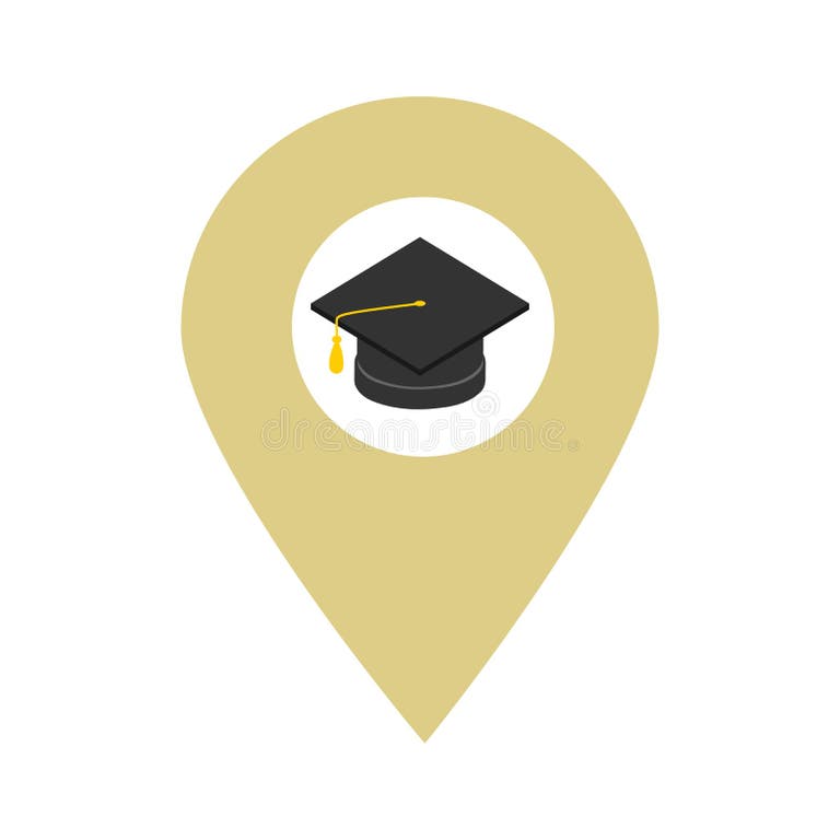 Graduation Location Map Pin Pointer Icon. Element of Map Point for Mobile Concept and Web Apps ...