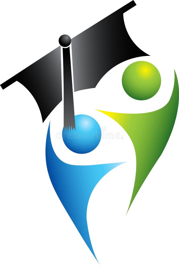 Graduation logo stock illustration. Illustration of decoration - 14608401