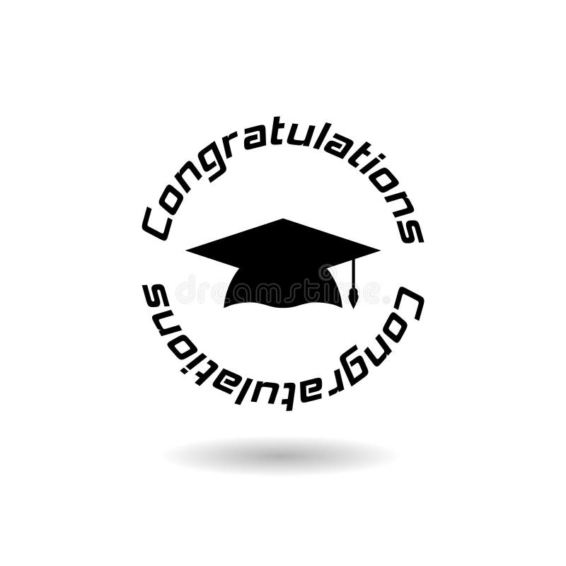 Graduation Logo Congratulations with Shadow Stock Vector - Illustration ...