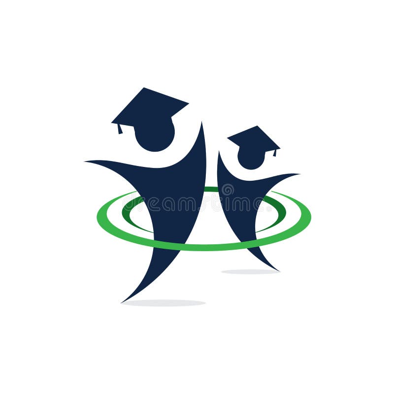 Students Vector Logo Design Template. Stock Vector - Illustration of ...