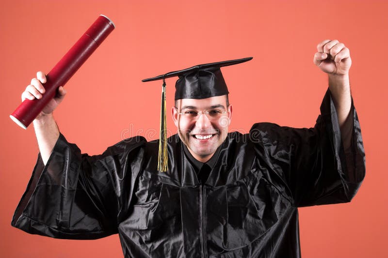 Man Celebrating Graduation stock image. Image of future - 1386301