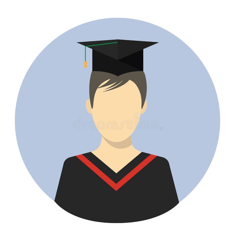 Graduation man student - stock illustration. Illustration of people ...