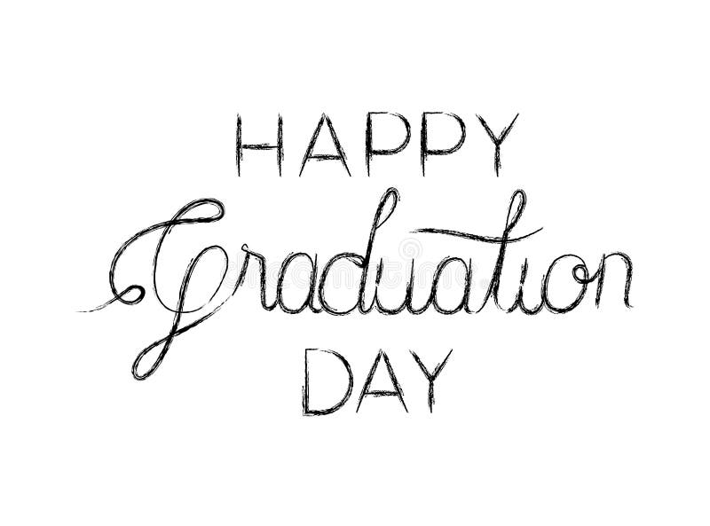 Graduation Message with Hand Made Font Stock Vector - Illustration of ...