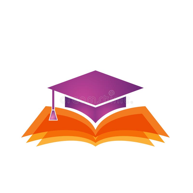 Graduation Mortar Board Hat and Book. Stock Vector - Illustration of ...