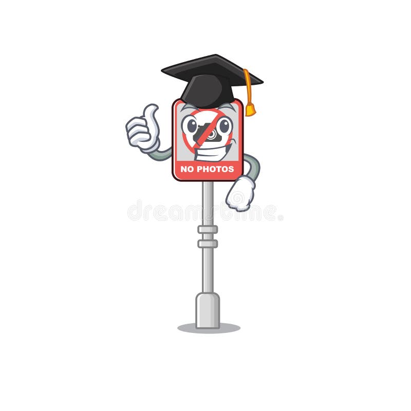 Graduation No Camera with the Character Shape Stock Vector ...