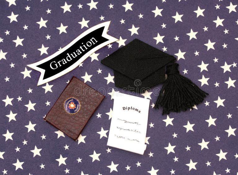 Graduation Objects stock photo. Image of blue, banner - 6385194