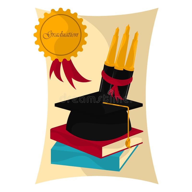 Graduation Objects Illustration Stock Vector - Illustration of alphabet ...