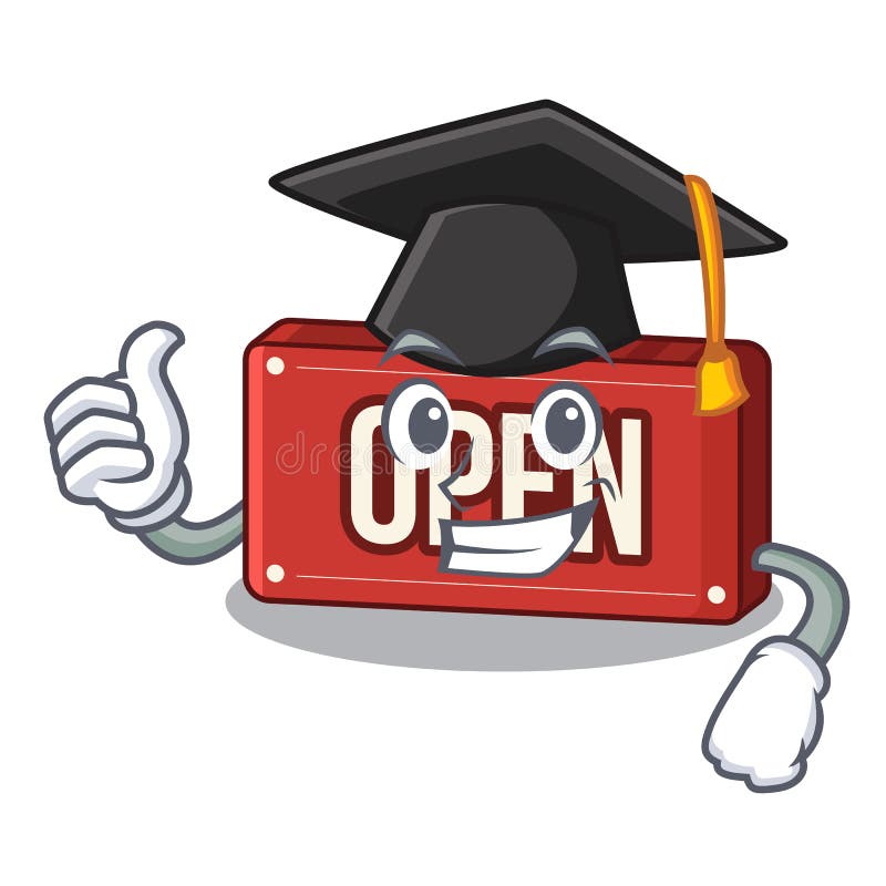 Graduation Open Sign Isolated in the Cartoon Stock Vector ...