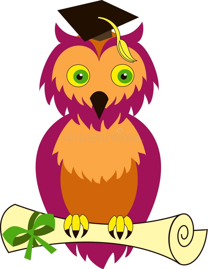 Graduation owl stock vector. Illustration of wisdom, symbol - 2481002