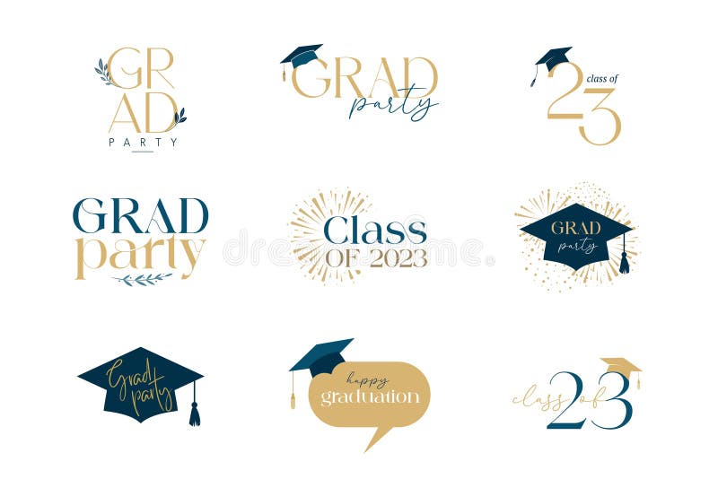 Graduation Party Typography Collection, Monogram, Logo Design Templates ...